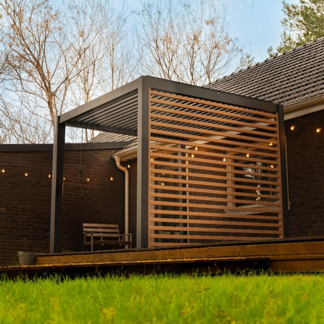 Aluminum Slats with Wood Grain Finish - Hansø Home