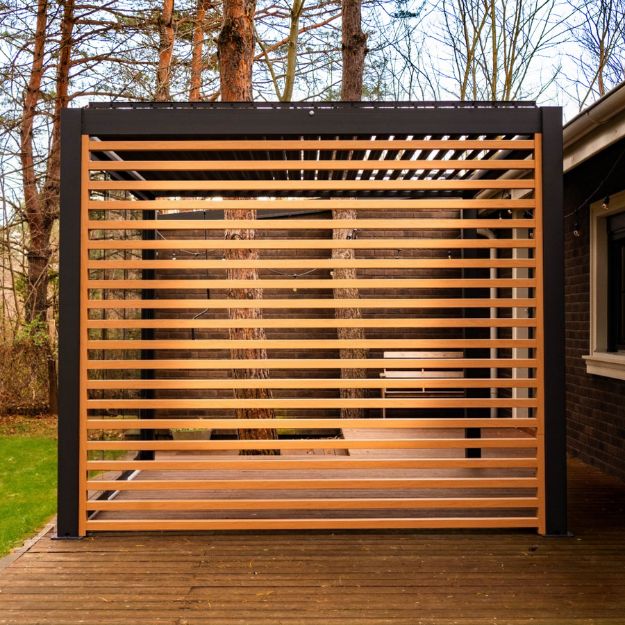 Aluminum Slats with Wood Grain Finish - Hansø Home