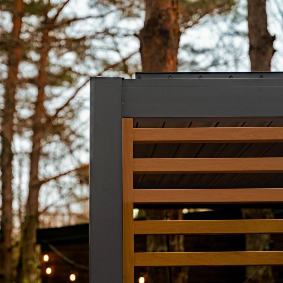 Aluminum Slats with Wood Grain Finish - Hansø Home