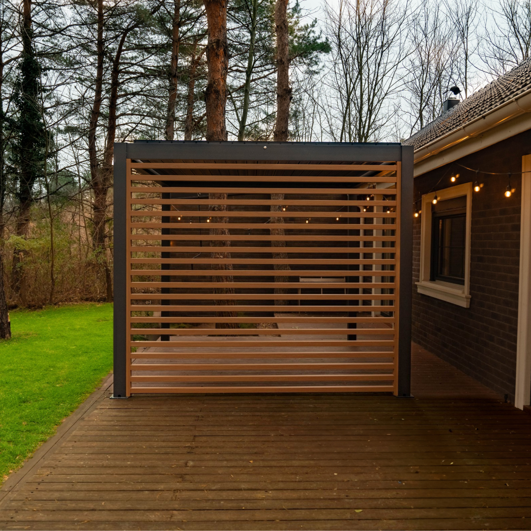 Aluminum Slats with Wood Grain Finish - Hansø Home