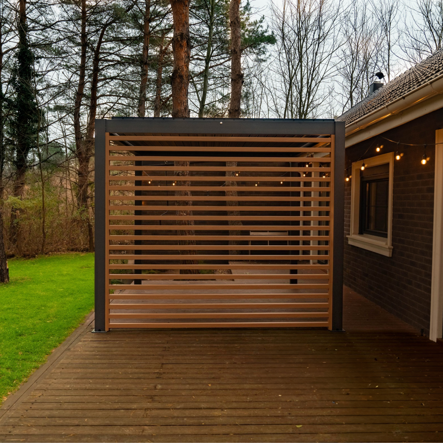 Aluminum Slats with Wood Grain Finish - Hansø Home